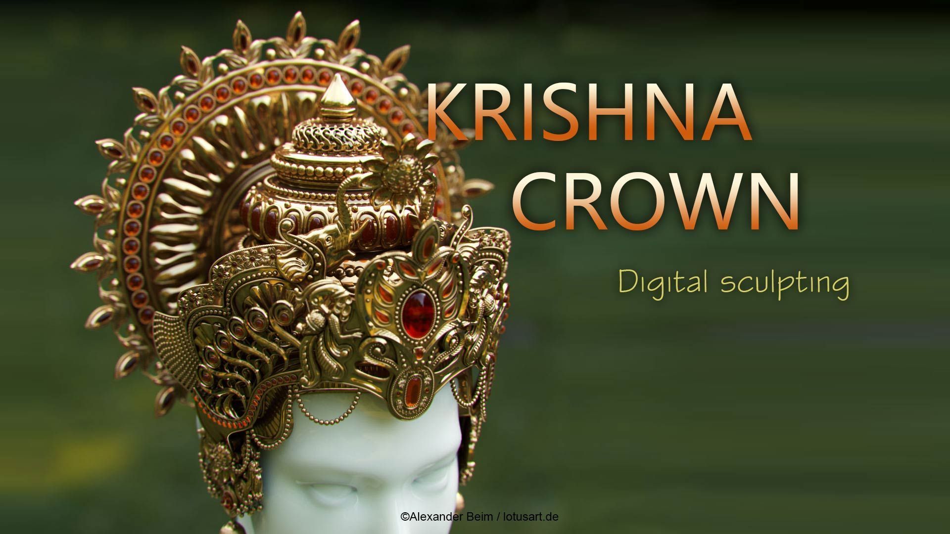 Krishna Crown. Design, Modellierung und Digital Sculpting.